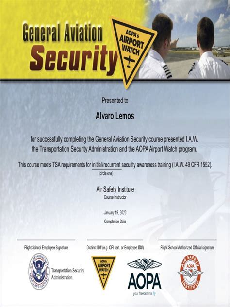 Security Awareness Training for Flight Instructors: A Critical ...
