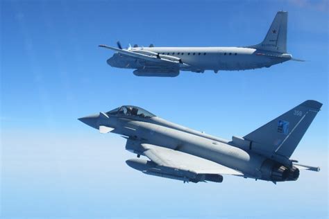 RAF Typhoon Fighters Intercept Russian Il-20M Spy Plane Over Baltic Sea ...