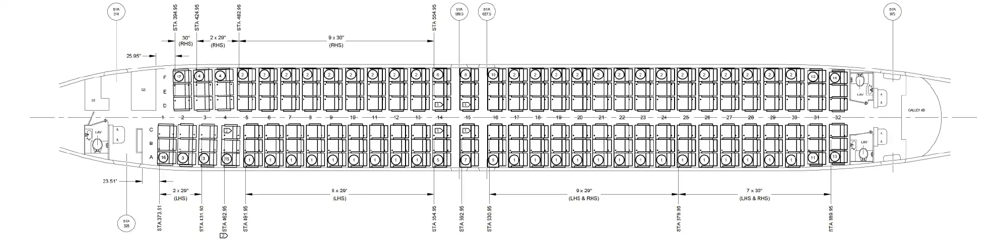 Layout of Passenger Accommodations (LOPA) - Bolt Flight