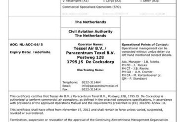 Air Operator’s Certificate (AOC) - Bolt Flight