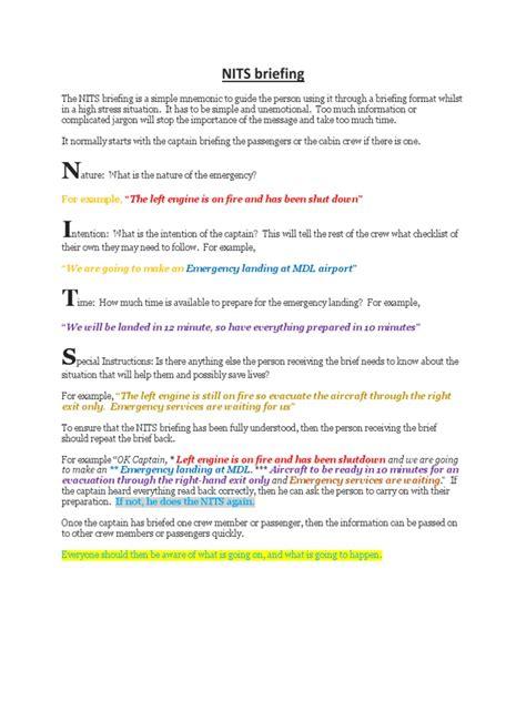 Nits Briefing - Bolt Flight