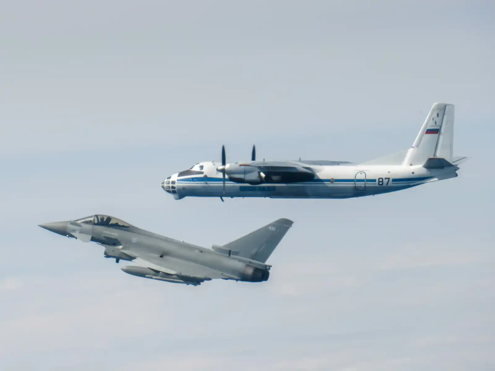 RAF Typhoon FGR4s Intercept Russian Aircraft Near NATO Airspace During Enhanced Policing Mission ...