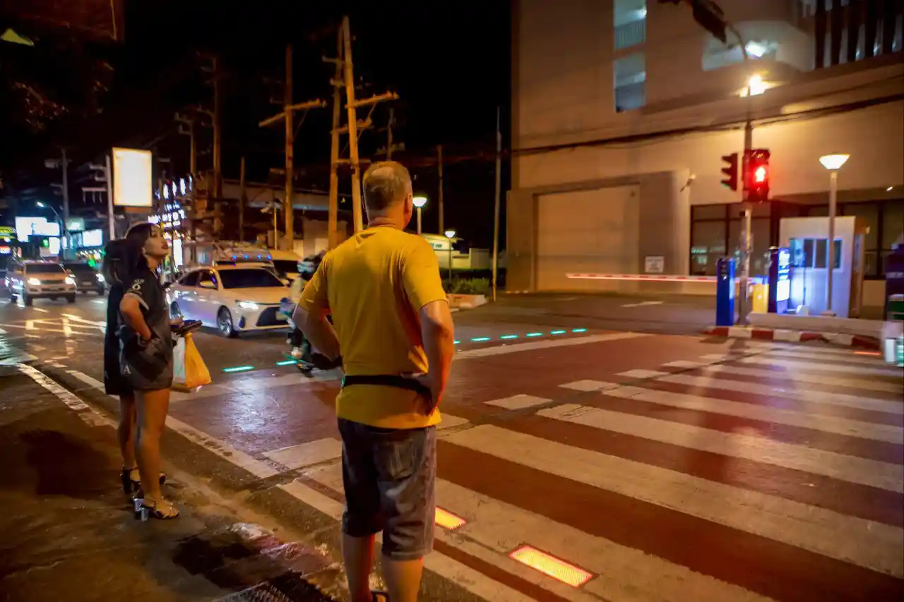 Pattaya Pioneers Pedestrian Safety with Innovative Flashing Crosswalk ...