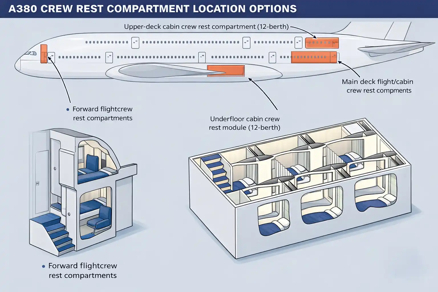 Inside the Secret World of Airbus A380 Cabin Crew Rest Areas - Bolt Flight